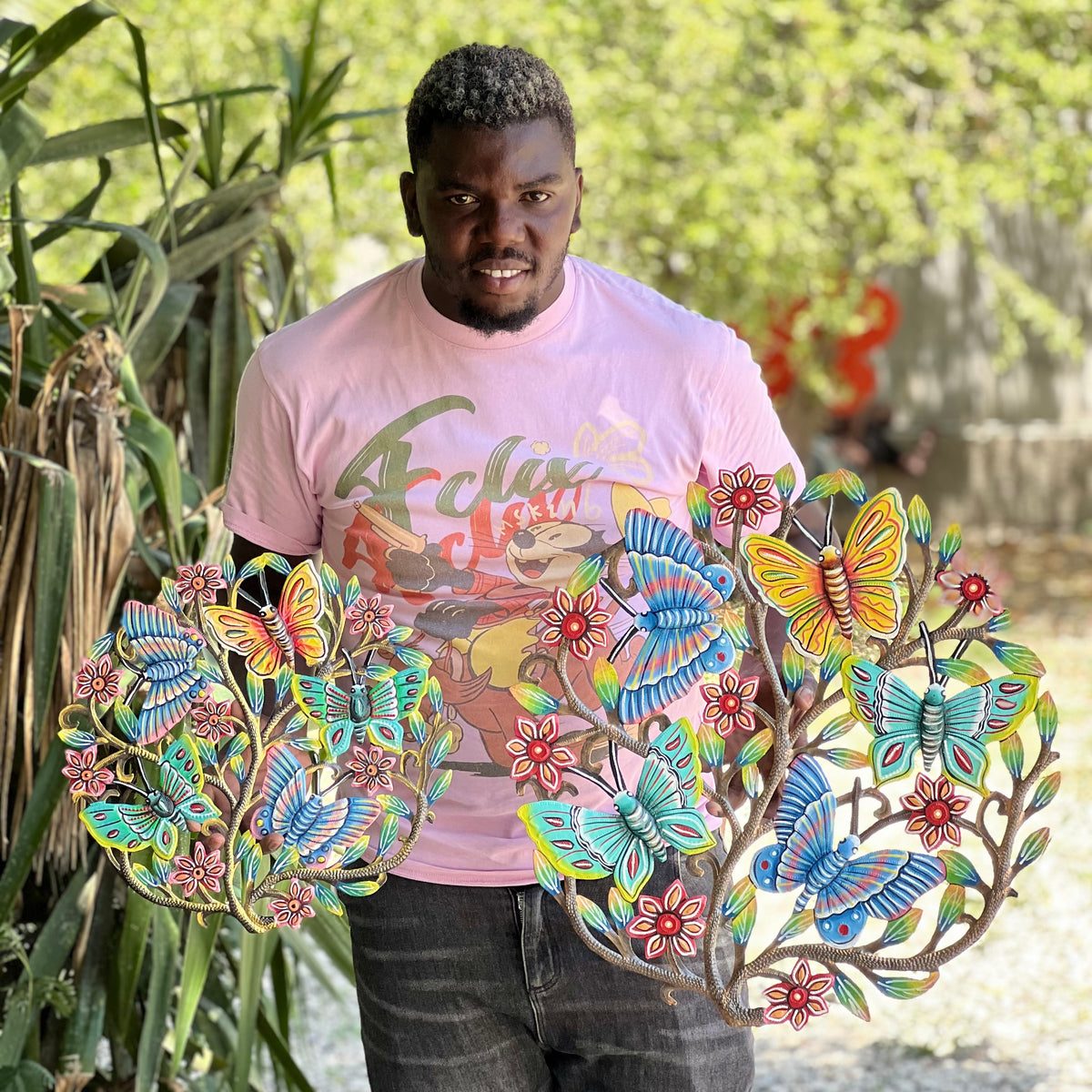 Jeff- Medium Butterfly With Flowers – Papillon Wholesale