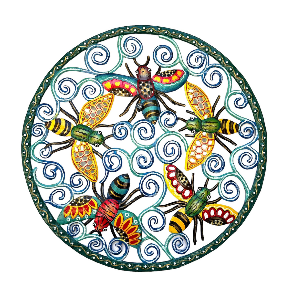 Round Flying Bea Metal Art – Papillon Wholesale