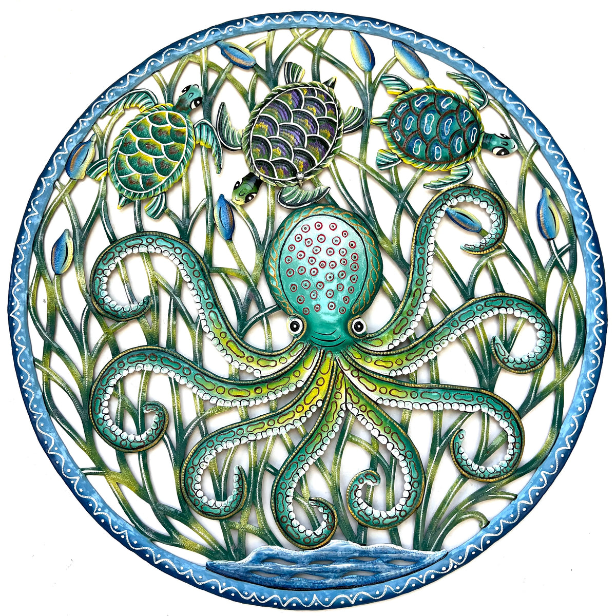 Jumbo- Round Blue Octopus & Turtles – Papillon Wholesale